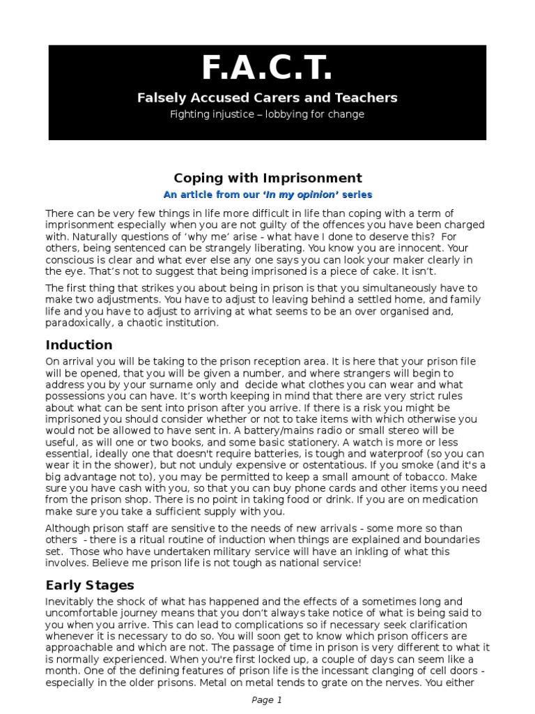 Coping With Prison Life | PDF | Prison | Violence