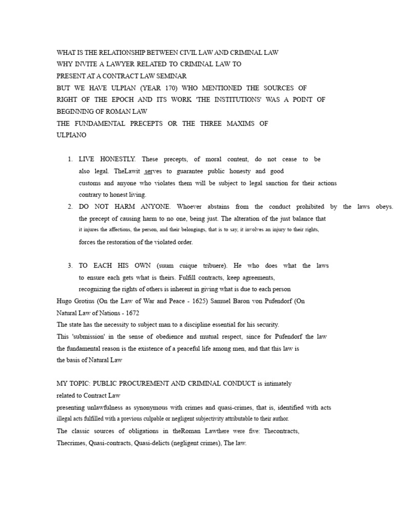 What is the relationship between civil law and criminal law? | PDF ...