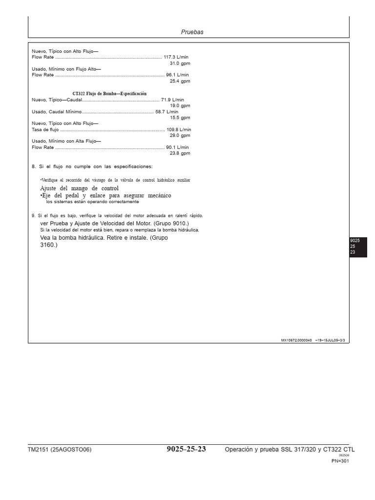 john deere 317 320 ct322 operación y prueba TM2151-301-390 (1) | PDF | Bomba | Eje
