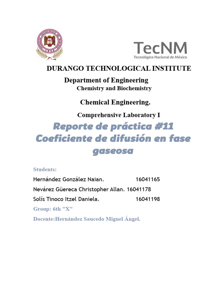 Measuring Gas Phase Diffusion Coefficient | PDF | Diffusion | Liquids