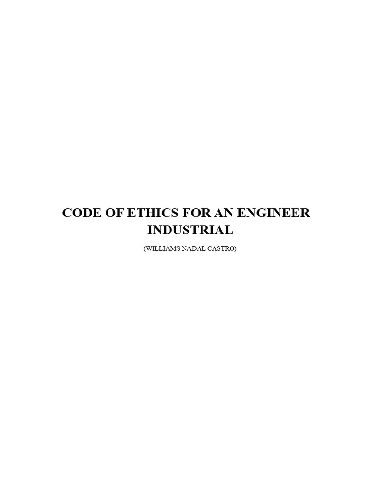 Code of Ethics For An Industrial Engineer | PDF | Value (Ethics) | Profession