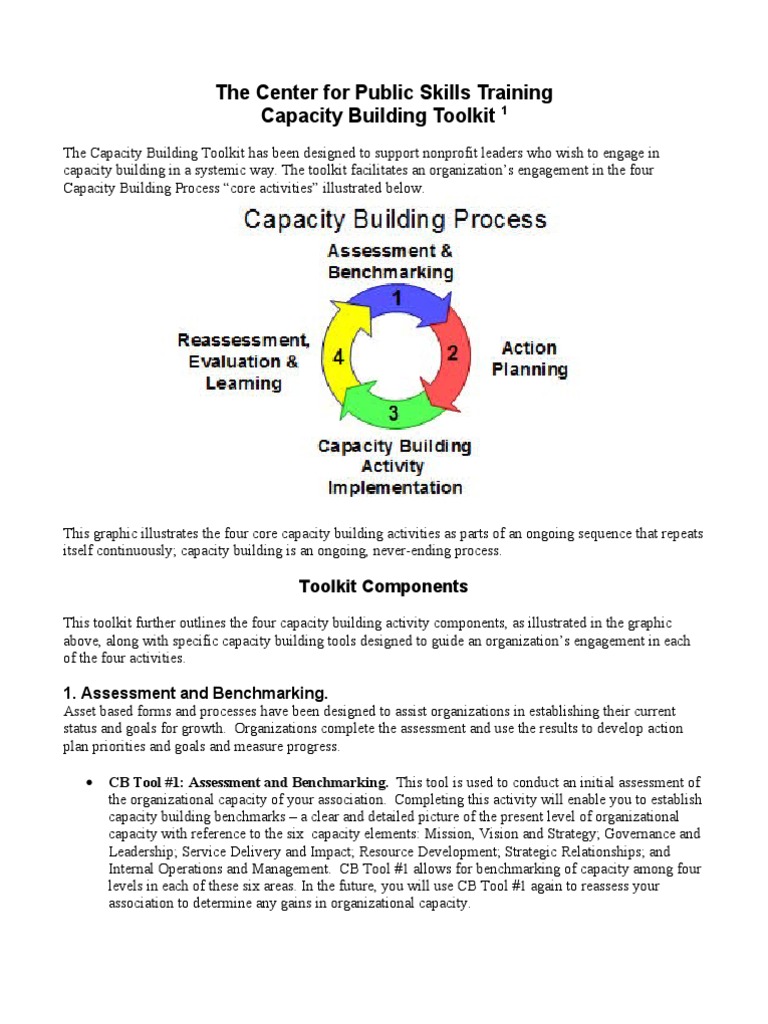 Capacity Building Toolkit | PDF | Capacity Building | Benchmarking