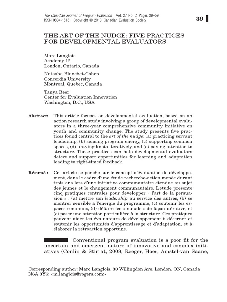 Art of The Nudge | PDF | Program Evaluation | Evaluation