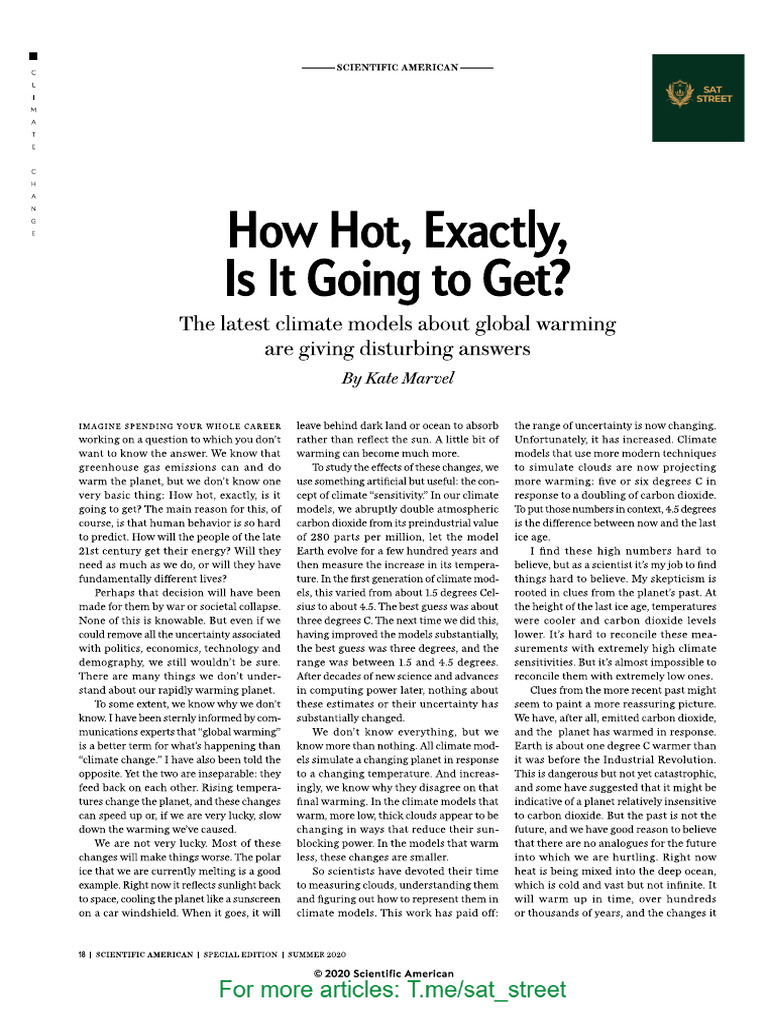 How Hot, Exactly, Is It Going To Get@Sat - Street | PDF