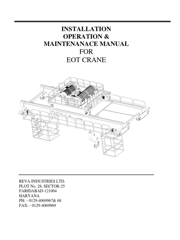 Manual For EOT Cranes | PDF | Crane (Machine) | Electric Motor