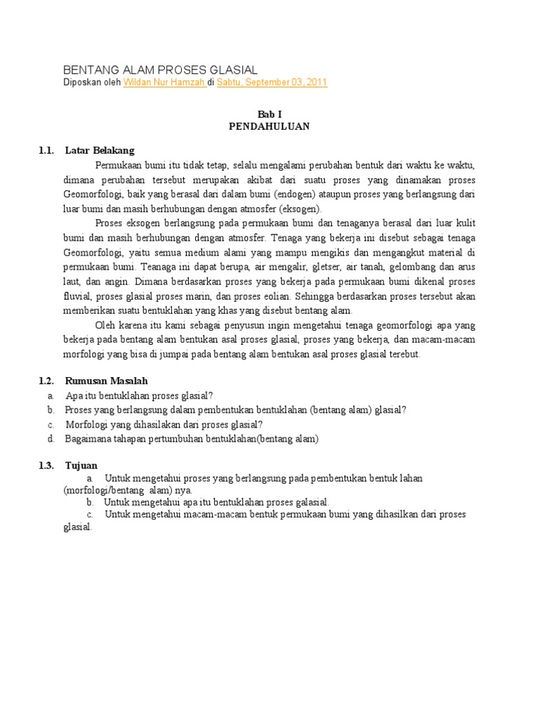 Bentang Alam Proses Glasial | PDF