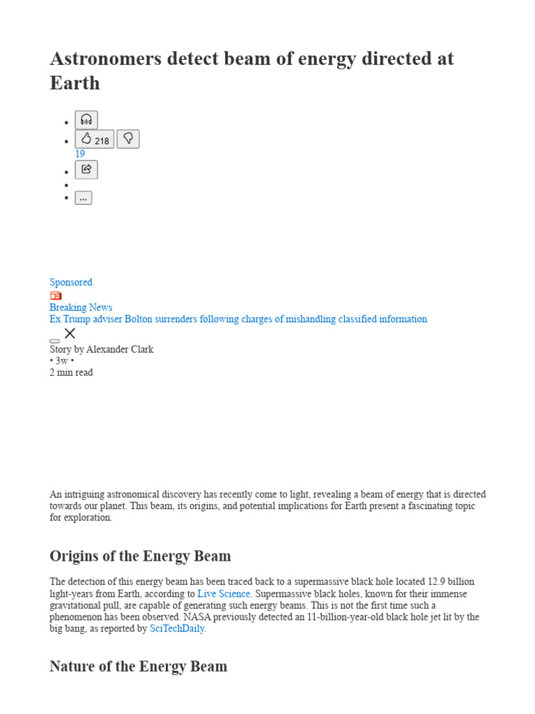 Energy Beam from Distant Black Hole | PDF | Black Hole | Astronomy