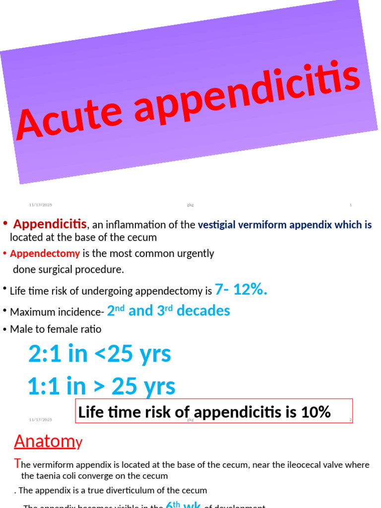 Acute Appendicitis Overview and Management | PDF | Medical Specialties ...