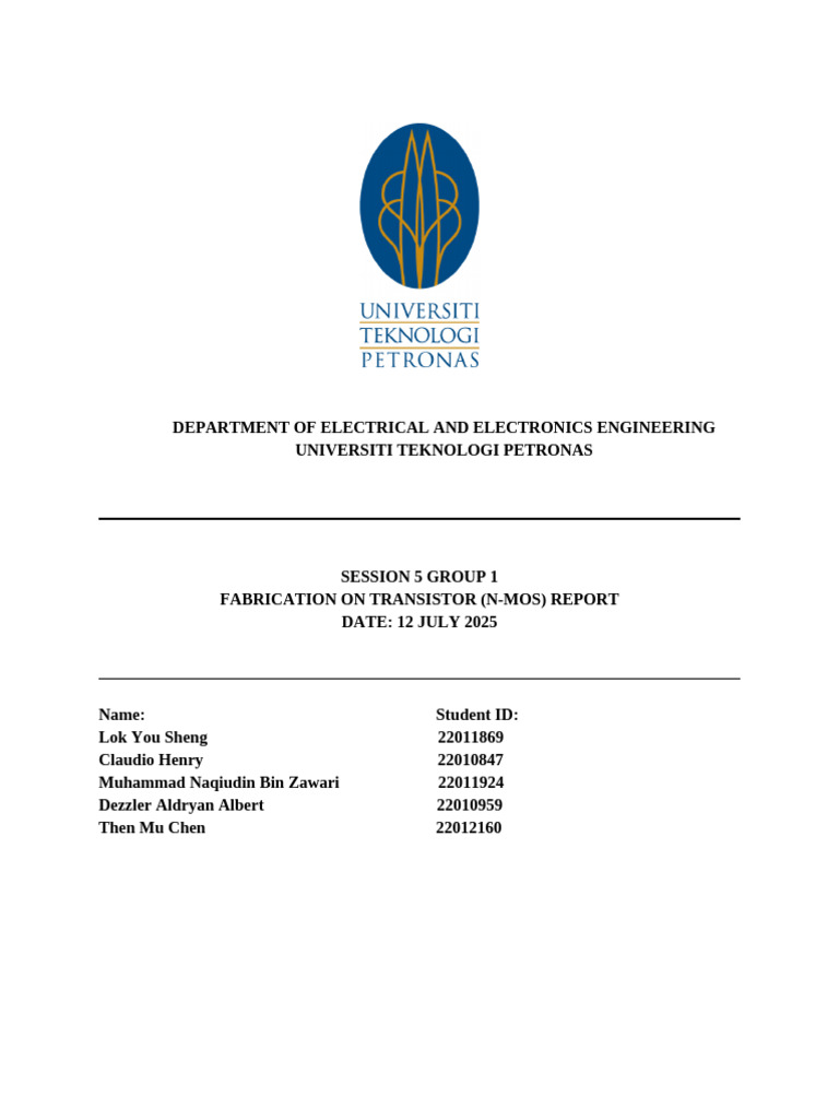 MPD Lab Report | PDF | Semiconductor Device Fabrication | Photolithography