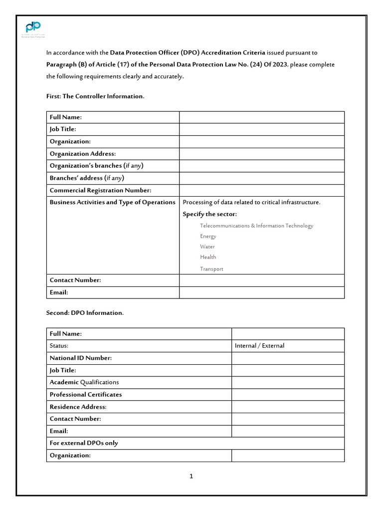 Form -Dpo Accreditation | PDF