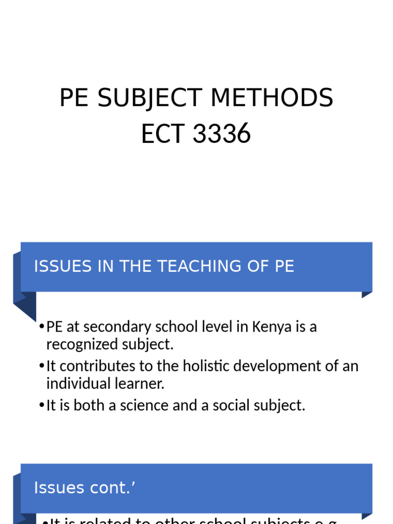 PE SUBJECT MEHODS An Introduction-PE in Secondary Scholl | PDF