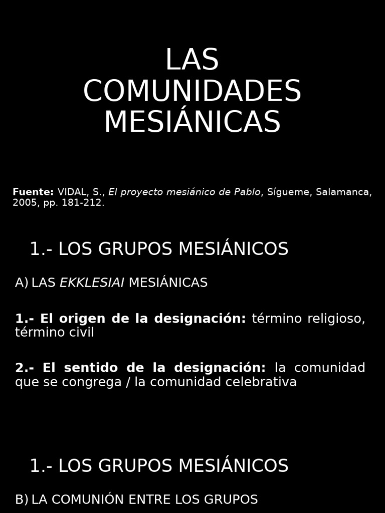 Pablo - Presentación - Las Comunidades Mesiánicas | PDF