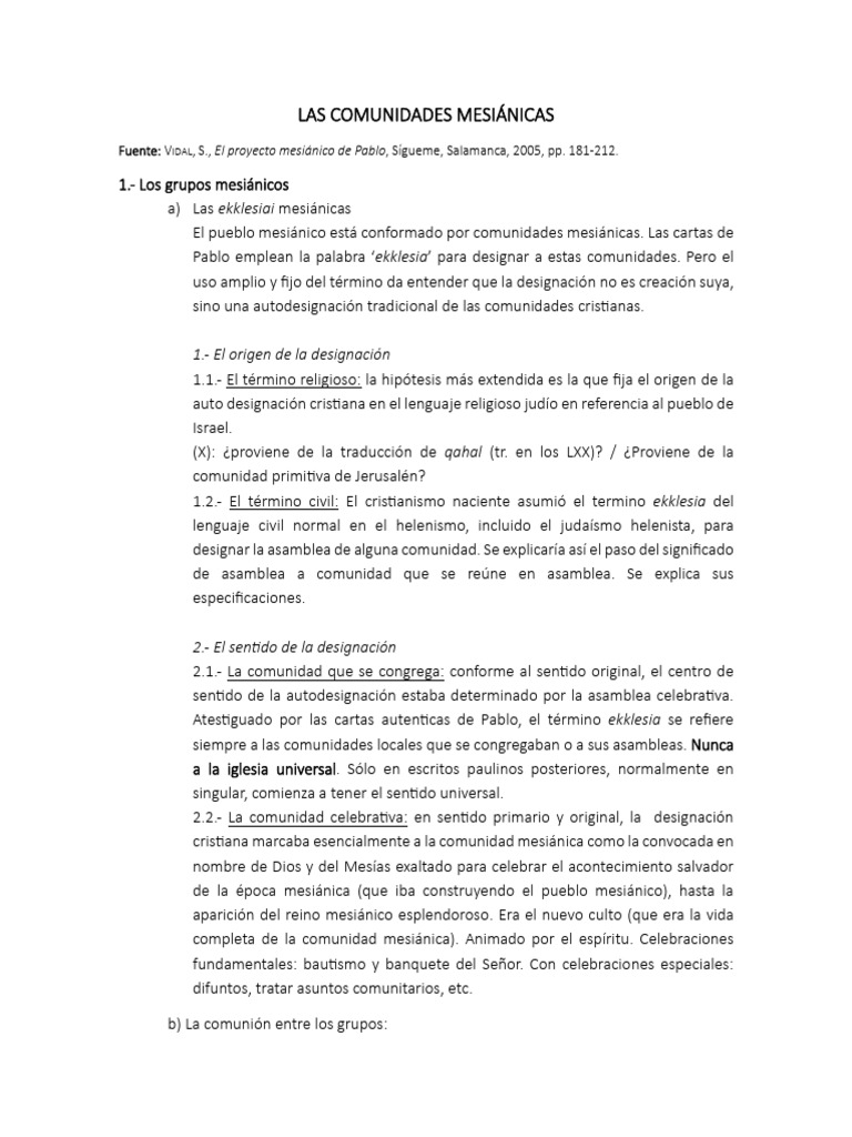 Pablo - Expo - Las Comunidades Mesiánicas | PDF | Mesías | Jesús
