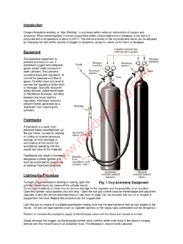 Oxyacetylene Welding Notes | PDF | Welding | Construction