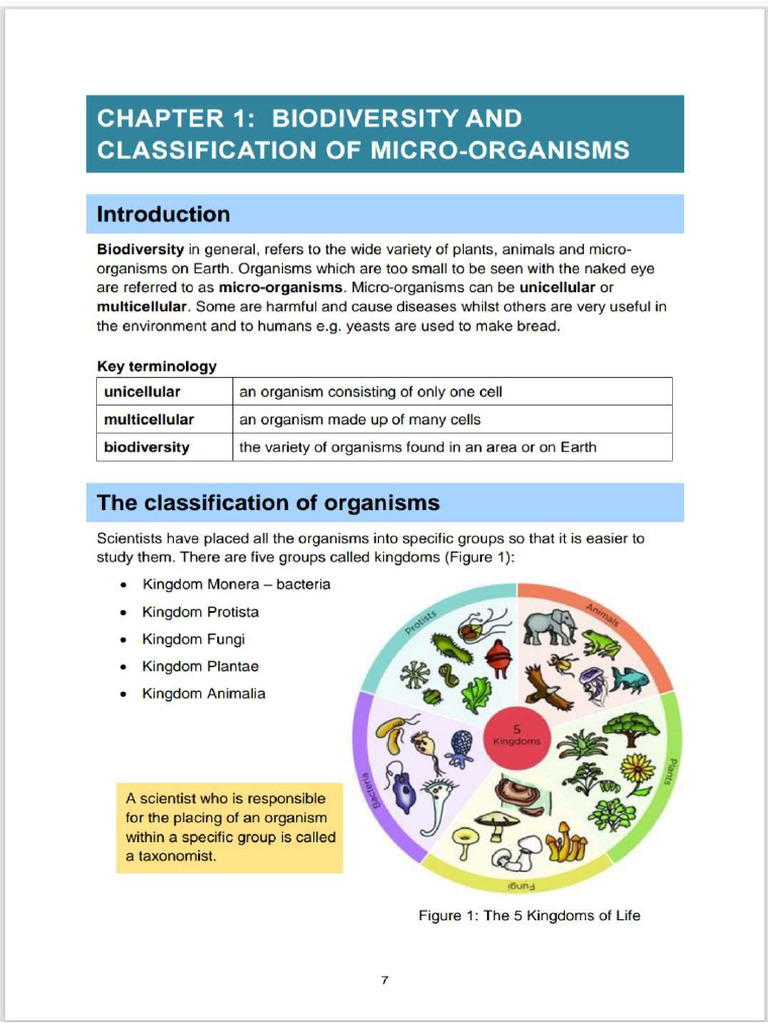 Biodiversity and Classification of Microorganisms Pt.1 | PDF