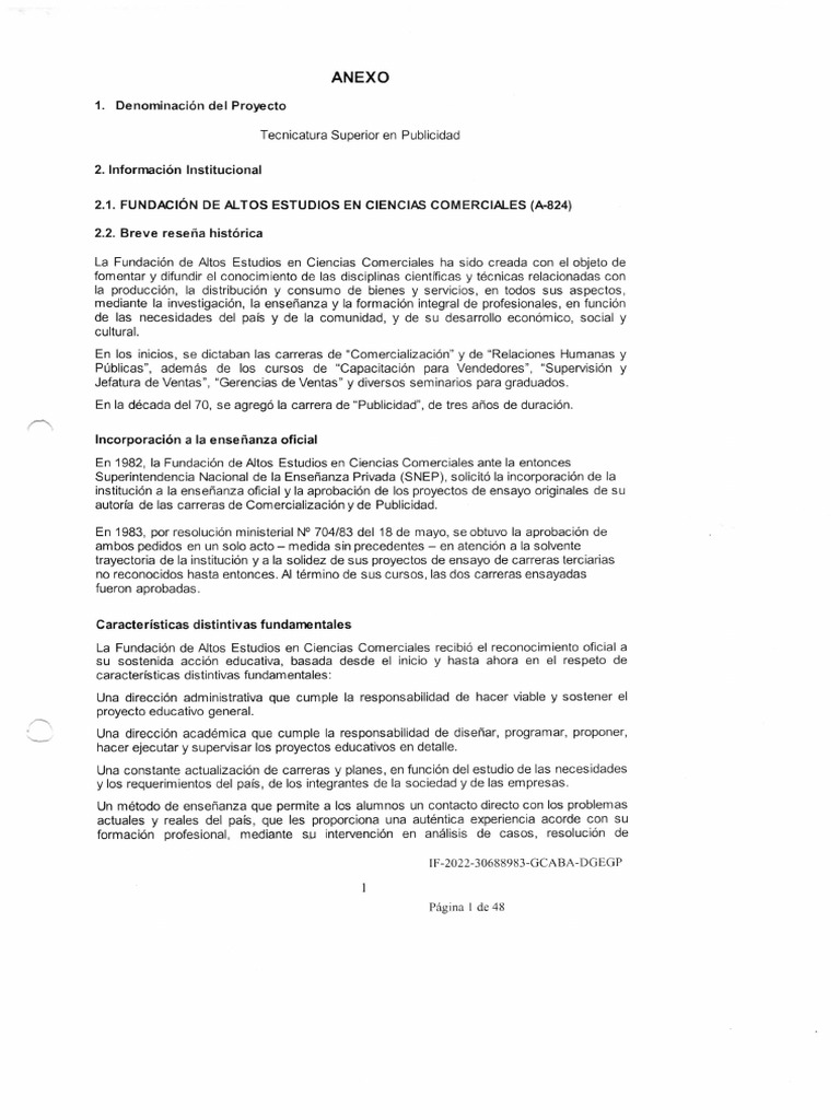 PLAN de TEC. SUP. EN PUBL. (ANEXO) 3897-22 | PDF