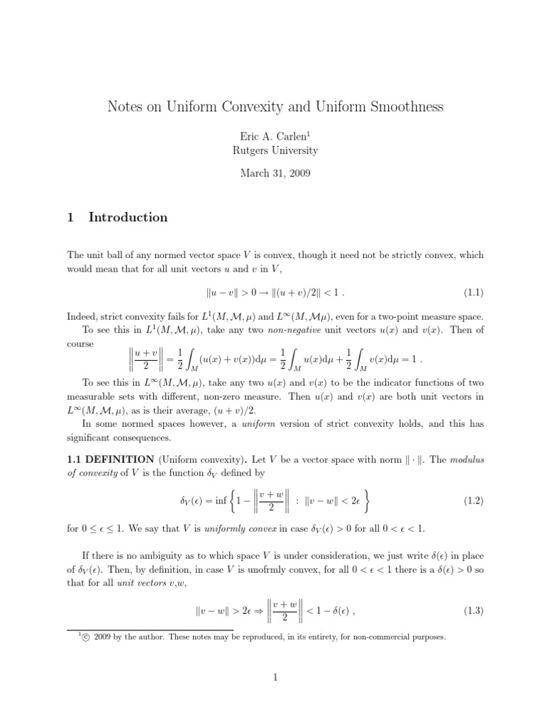 Unif Conv | PDF | Norm (Mathematics) | Mathematical Analysis