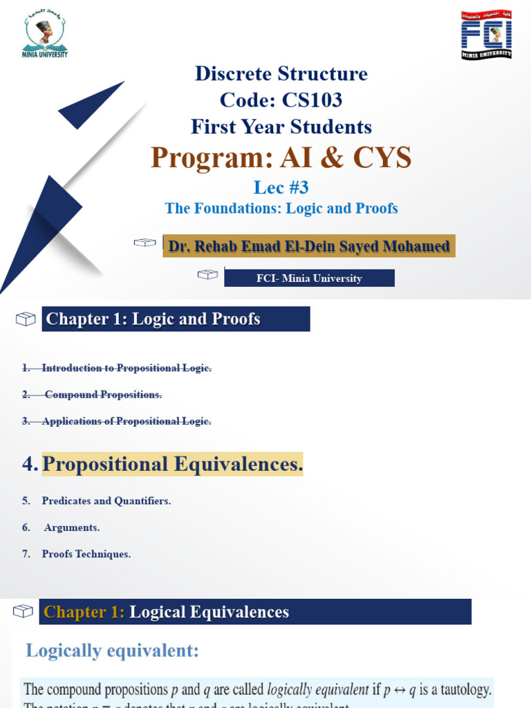 DS--Lec#3 | PDF | First Order Logic | Logic