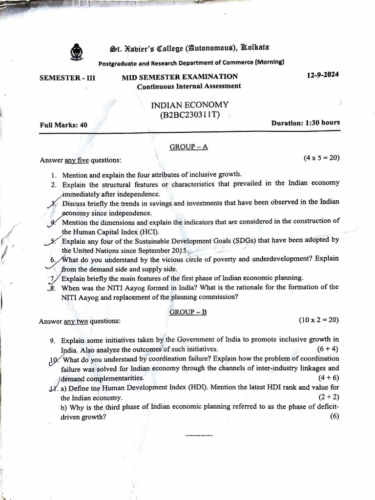 Indian Eco CIA | PDF | Economic Development | Economics