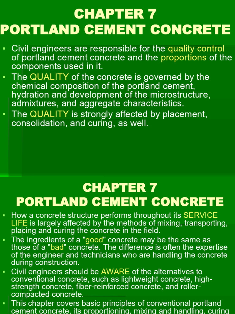 Chapter 7 (Concrete) For Canstruction Materials | PDF | Concrete | Cement