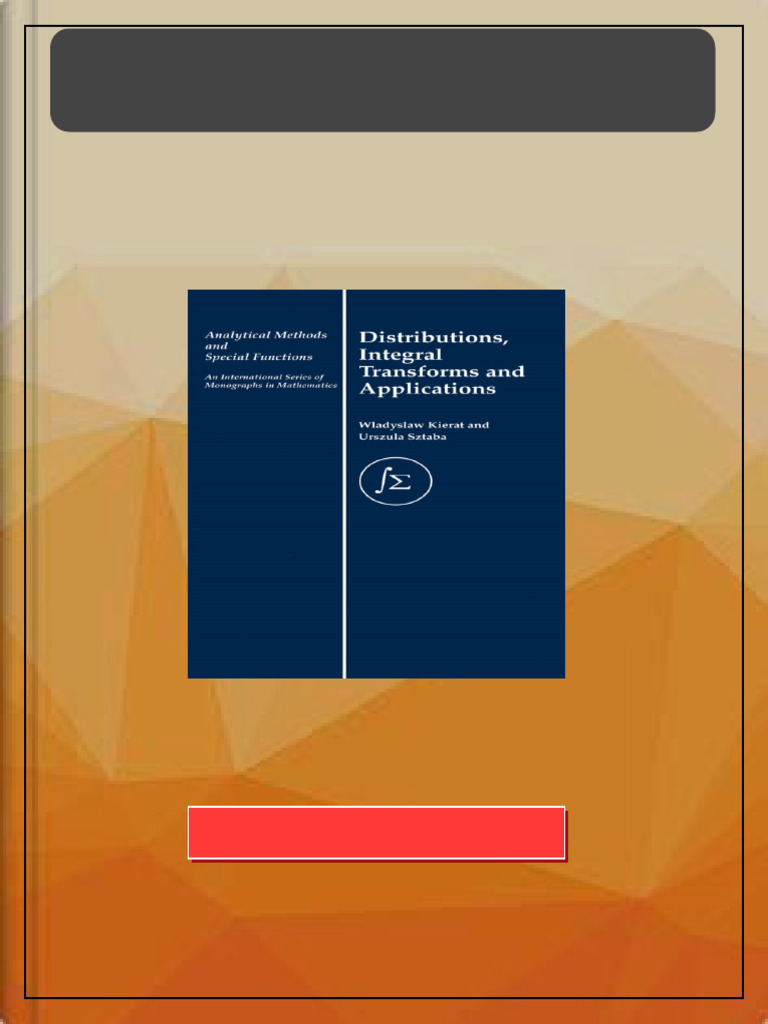 Distribution Integral Transforms and Applications 1st Edition W. Kierat ...