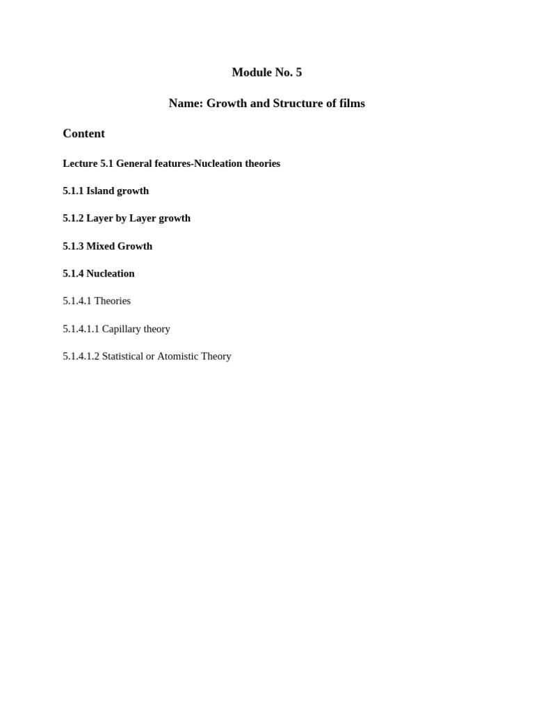 Lecture 5.1 General Features-Nucleation Theories | PDF | Thin Film ...