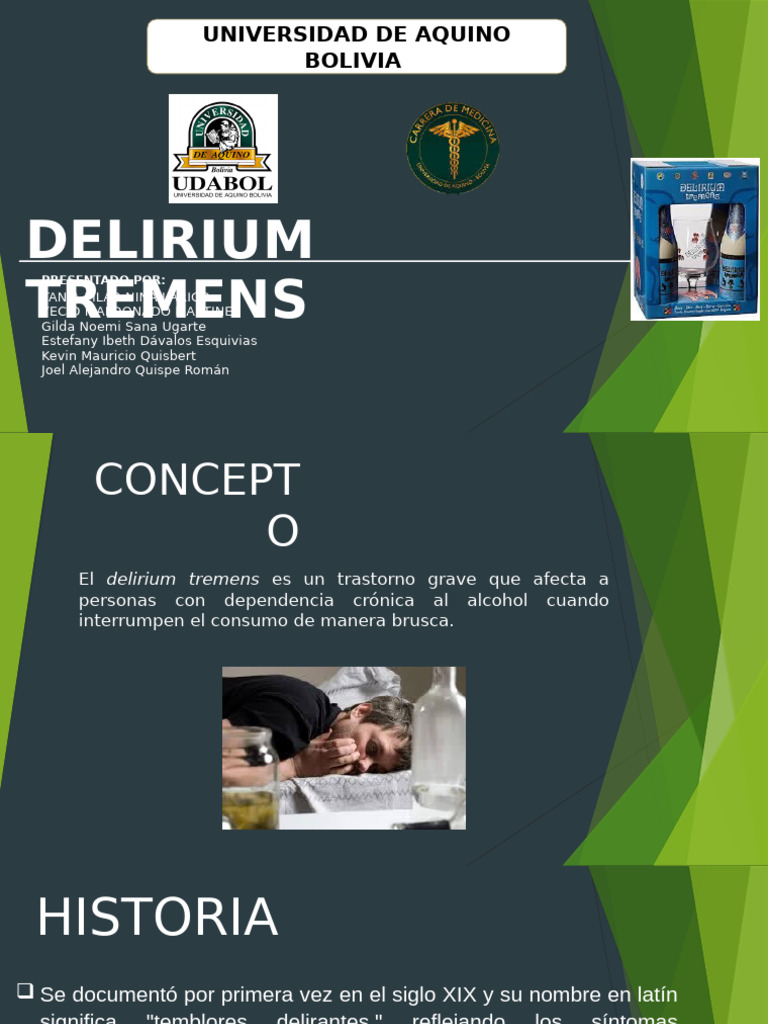 Delirium Tremens: Síntomas y Tratamiento | PDF | Enfermedades y ...