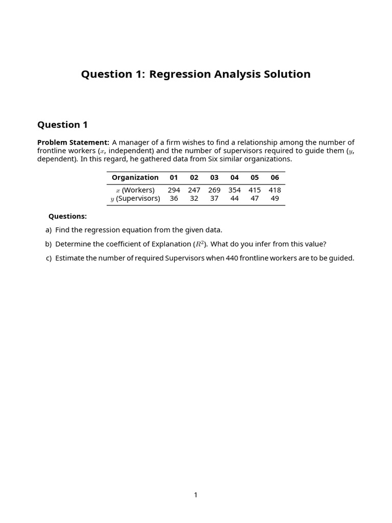 RegressionAnalysisQ1.Tex | PDF | Regression Analysis | Statistical Theory
