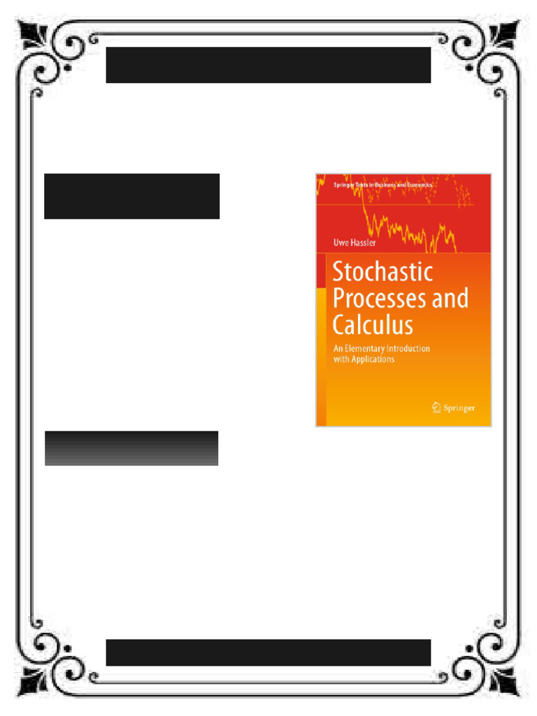 Stochastic Processes and Calculus An Elementary Introduction with Applications 1st Edition Uwe ...
