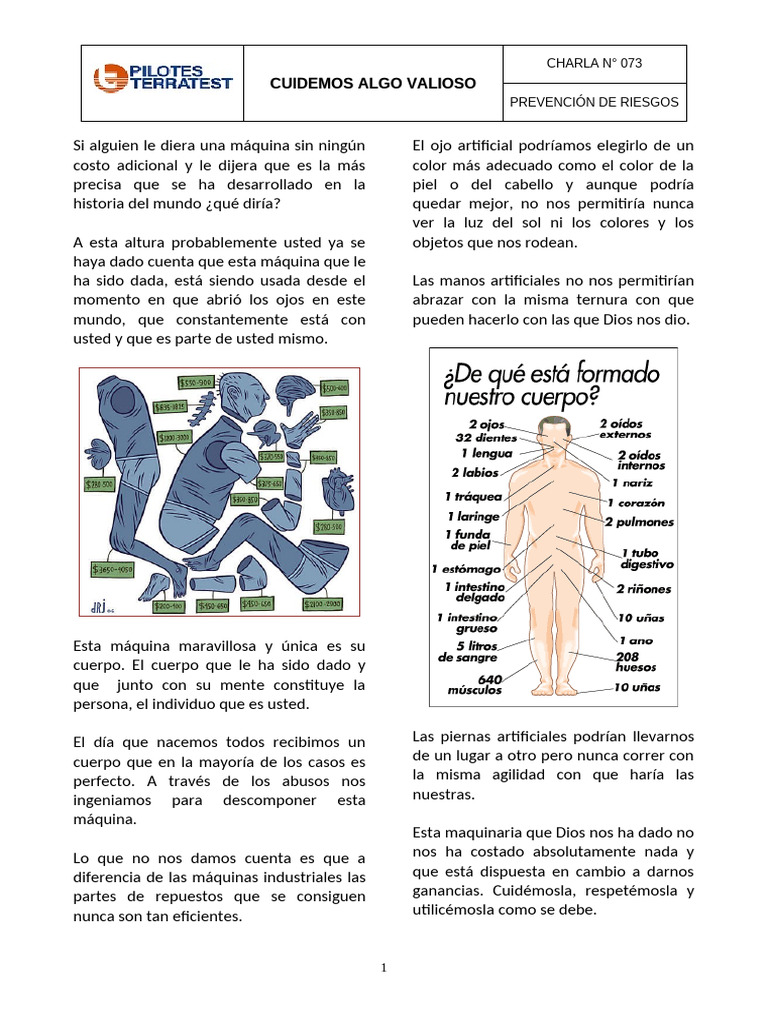 Charla N° 073 Cuidemos algo valioso | PDF