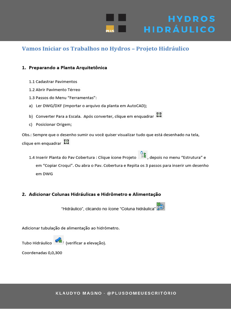 Guia Do Aluno Plus - Passo a Passo Hydros Hidr Ulico | PDF