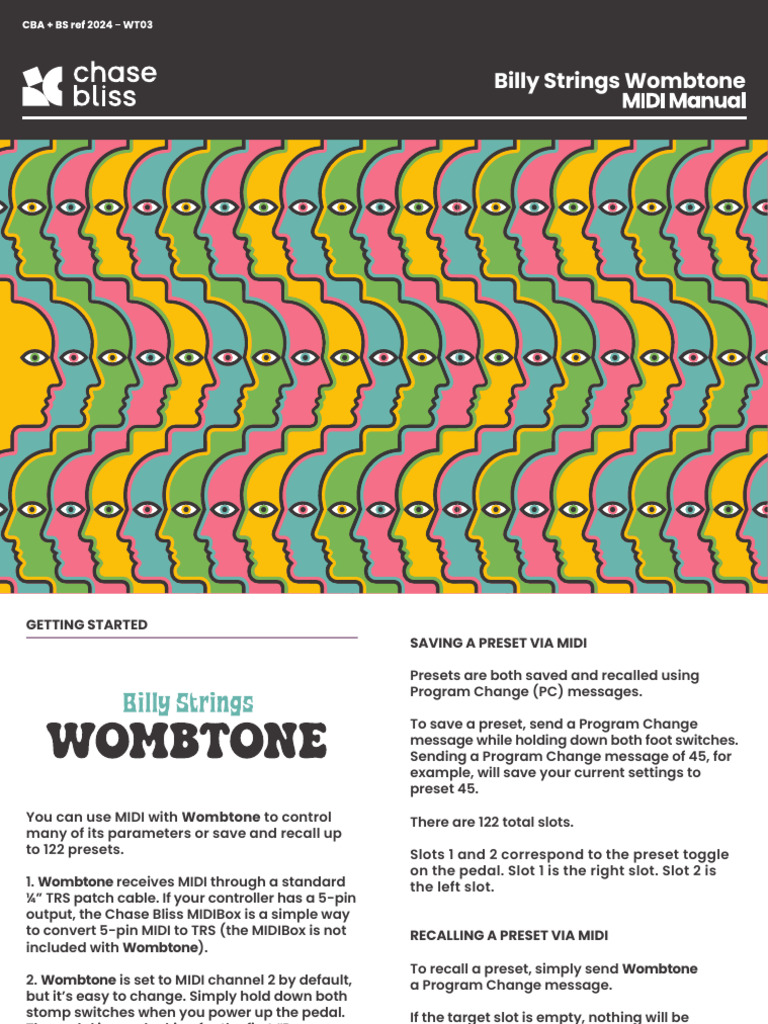 Billy+Strings+Wombtone Midi+Manual Pedal Chase+Bliss | PDF | Electronics | Music Technology