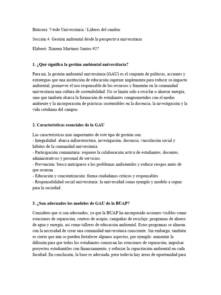 Bitacora Gestion Ambiental | PDF | Sustentabilidad | Residuos