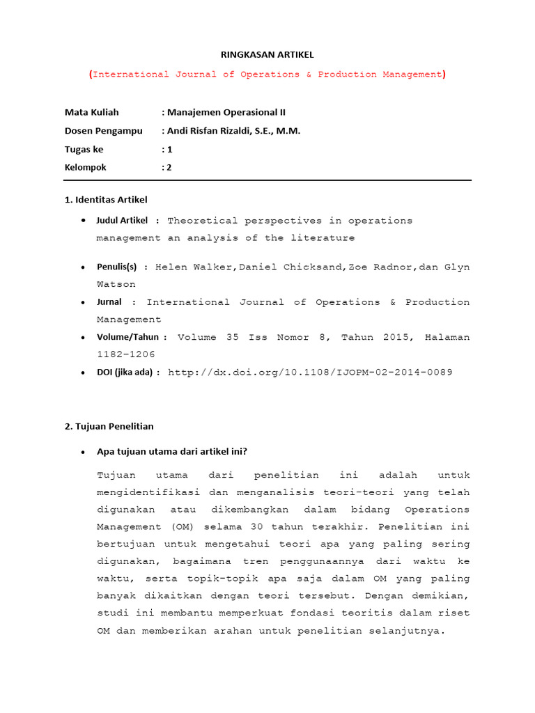 Format Tugas Ringkasan Artikel 2 | PDF