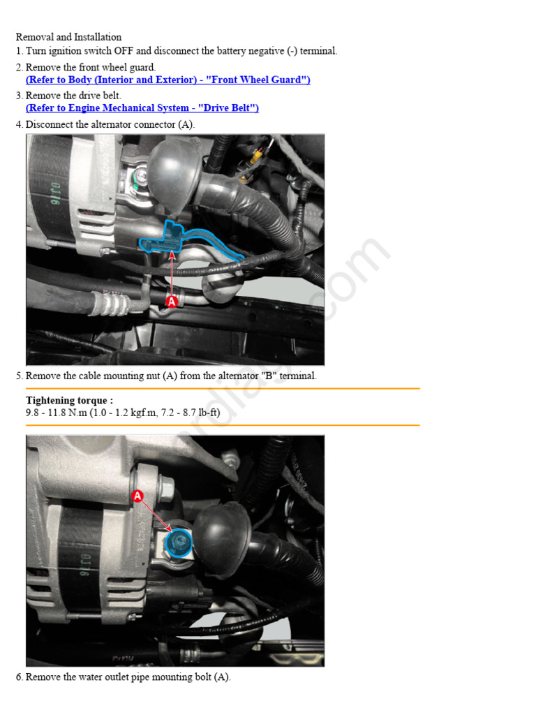 Alternator Removal And Installation Guide Pdf