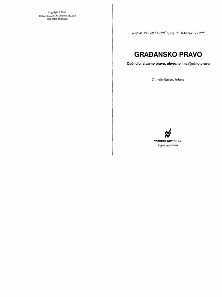 Gradjansko Pravo Klaric Vedris 2009 | PDF