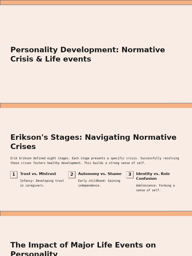 Personality Development Normative Crisis and Life Events | PDF
