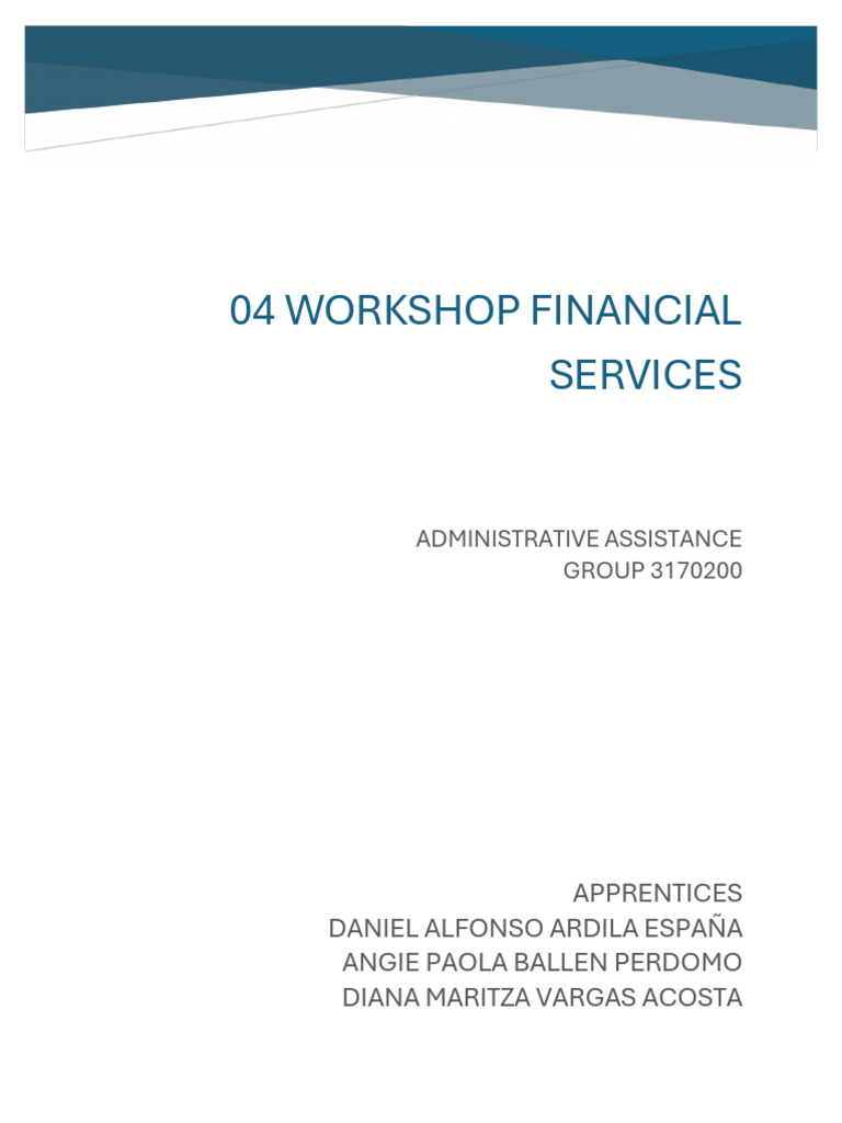 04 Workshop Financial Services | PDF