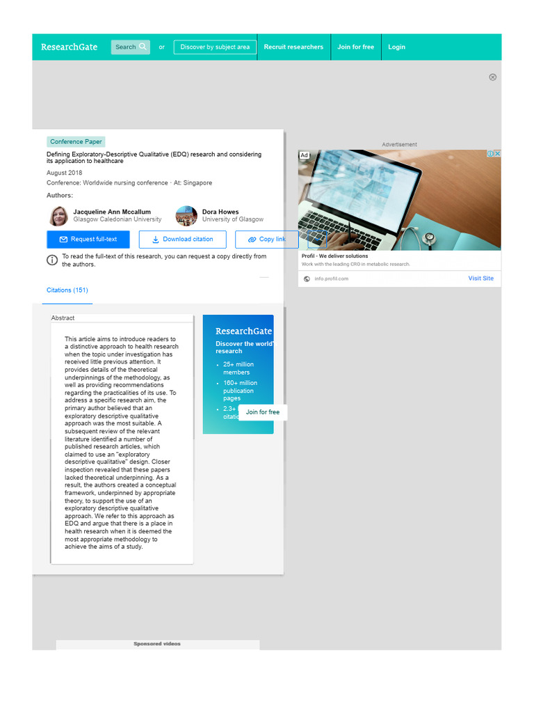 Defining Exploratory-Descriptive Qualitative (EDQ) Research and Considering Its Application To ...