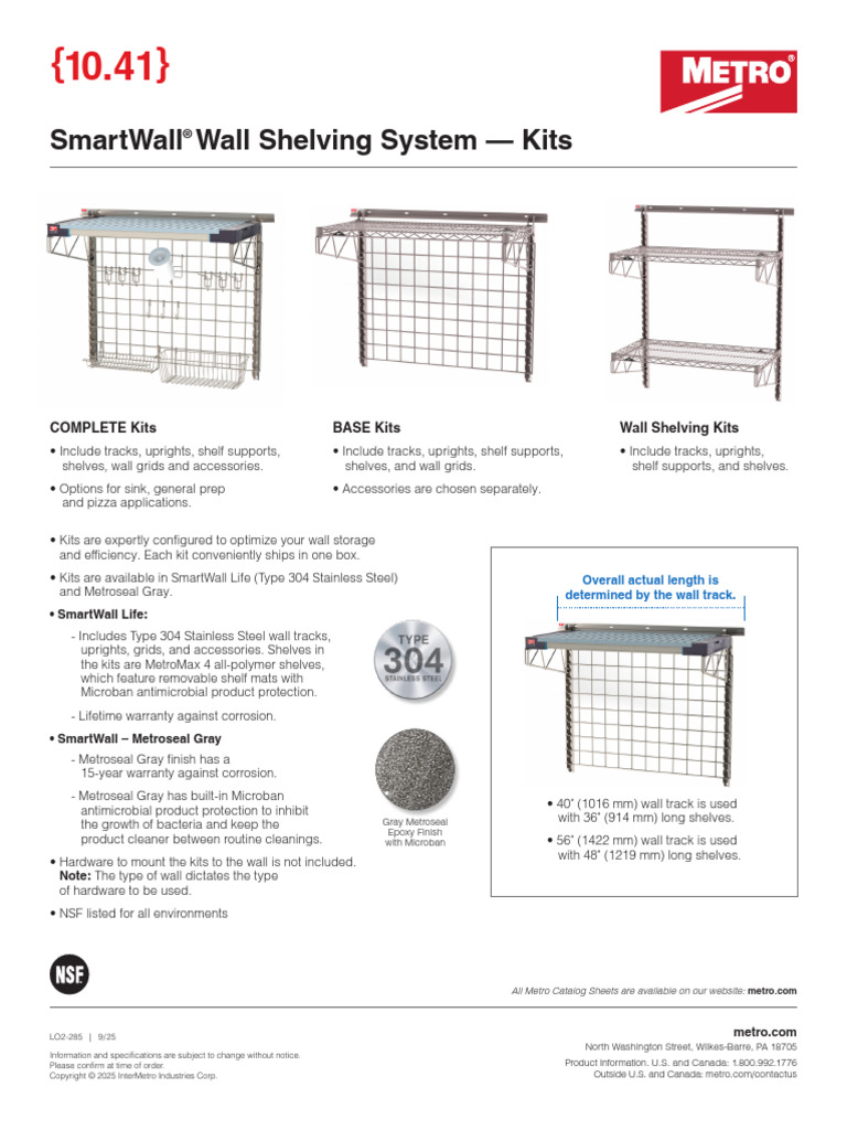 Smartwall Kits Spec Sheet 10.41 | PDF | Building Materials