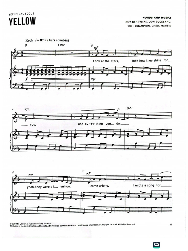 Bradley (Singing) Yellow | PDF