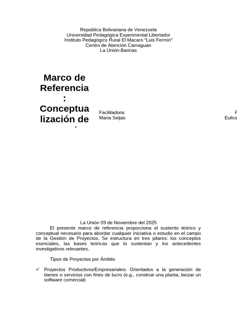 marco de referencias | PDF | Gestión de proyectos