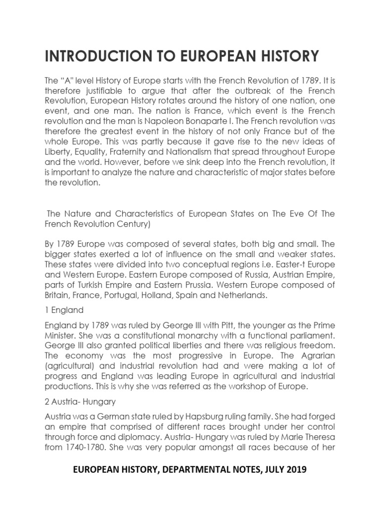 European History: Prelude to Revolution | PDF | French Revolution ...