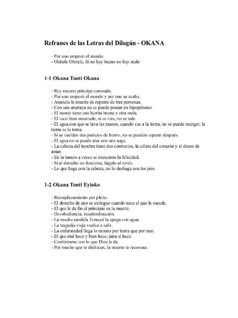 PDF Refranes de Las Letras Del Dilogun Compress | PDF