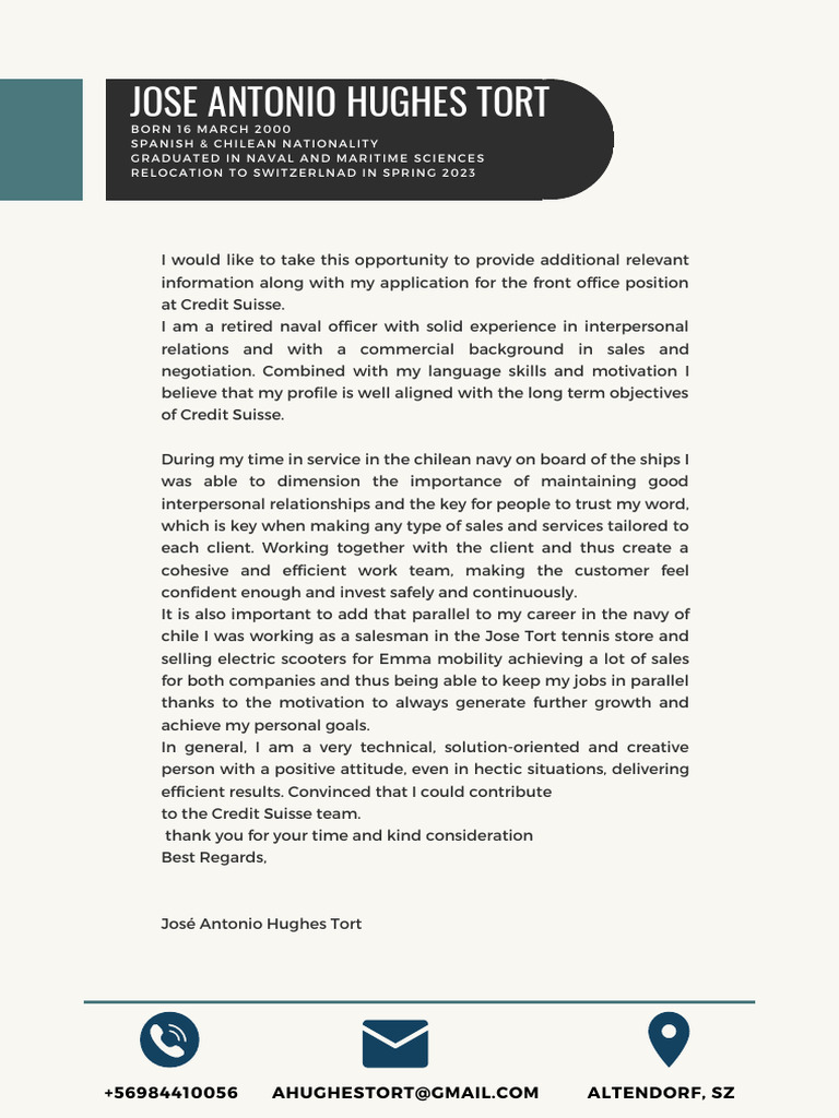 Cover Letter JHT | PDF