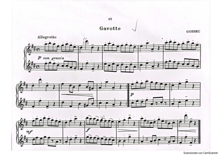 Gavotte - Gossec | PDF