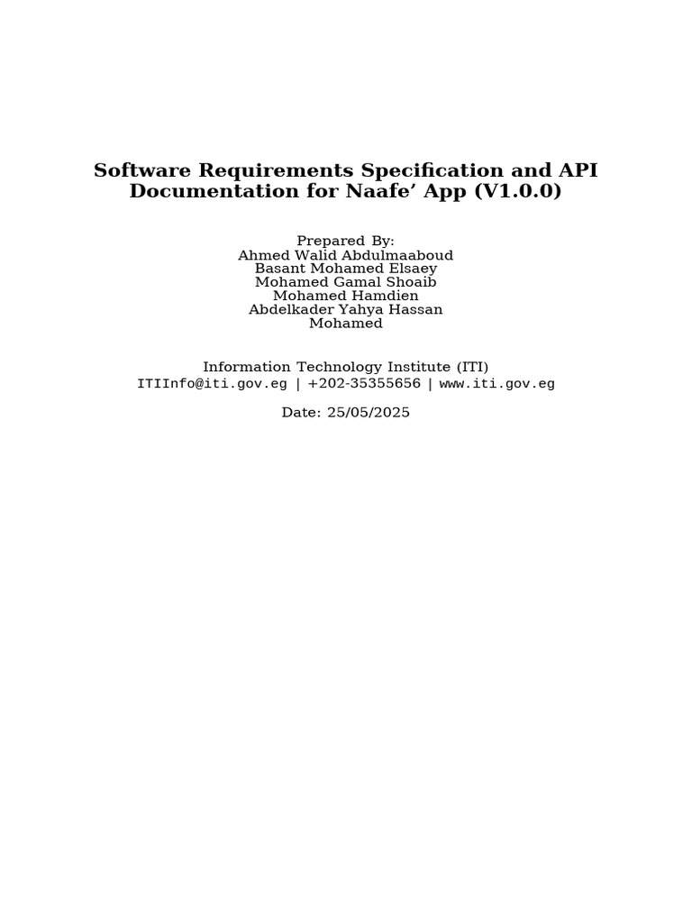 Naafe-SRS | PDF | Android (Operating System) | Ios