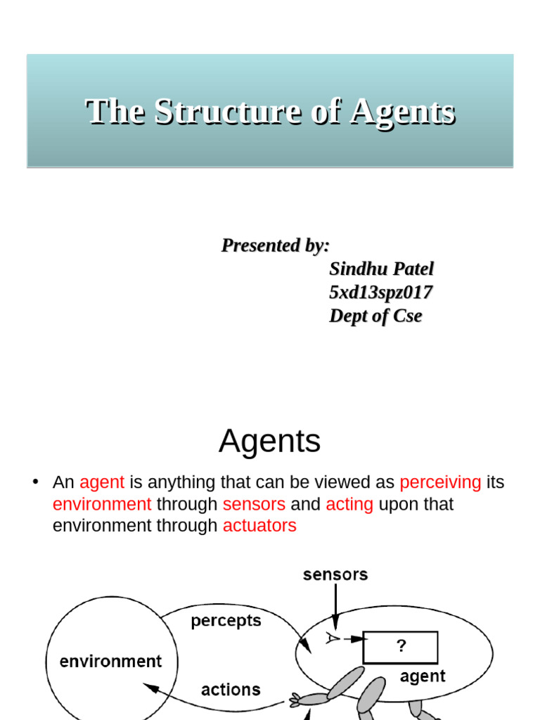 CH 1 Structure of Agents - 1 | PDF