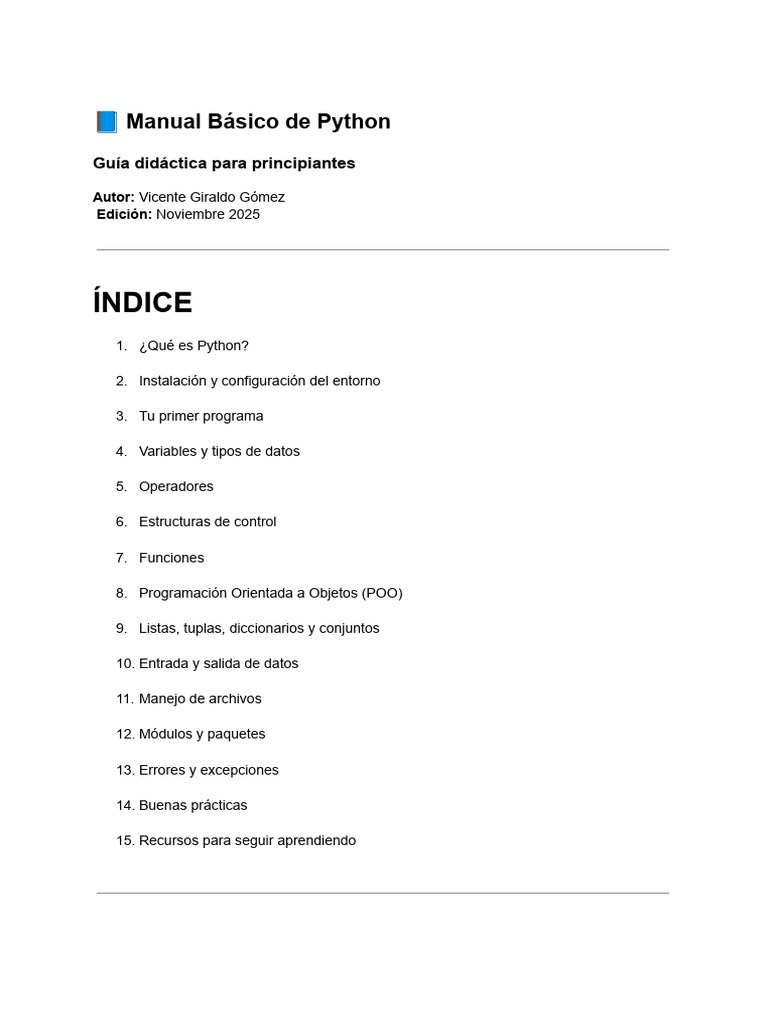 Manual Python | PDF | Python (lenguaje de programación) | Programación de computadoras