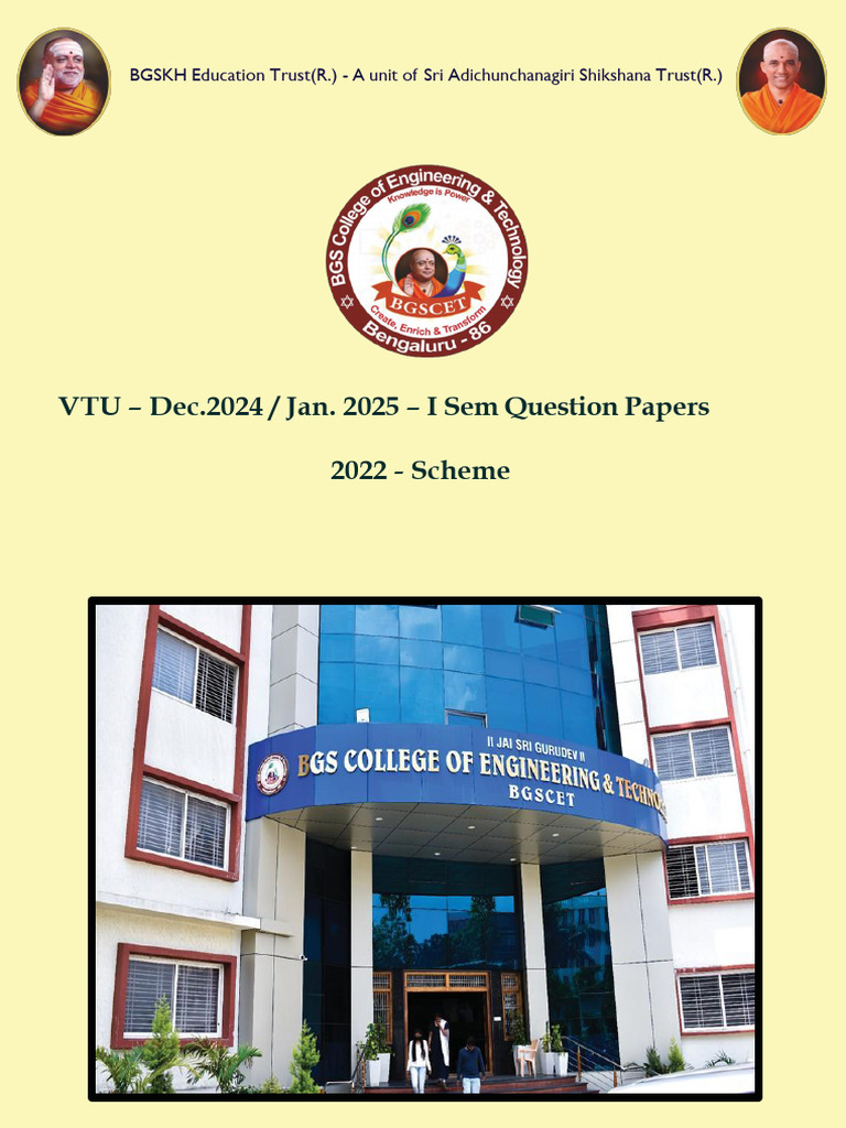 VTU - Dec.2024 Jan. 2025 - I Sem Question Papers Physics Cycle | PDF ...